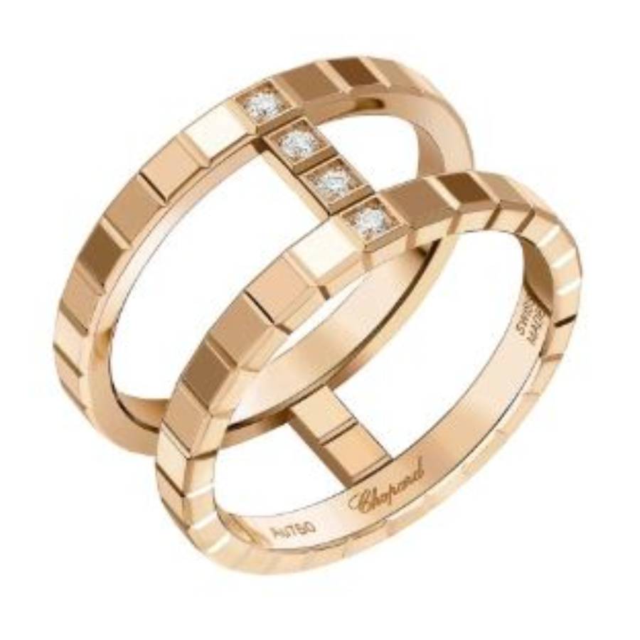 Chopard 18k Rose Gold Ice Cube Diamond Ring, Size 56 827006-5013 ...