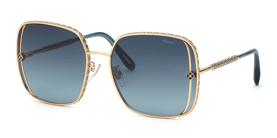 Chopard Blue Gradient Square Ladies Sunglasses SCHG33S 0354 61 ...