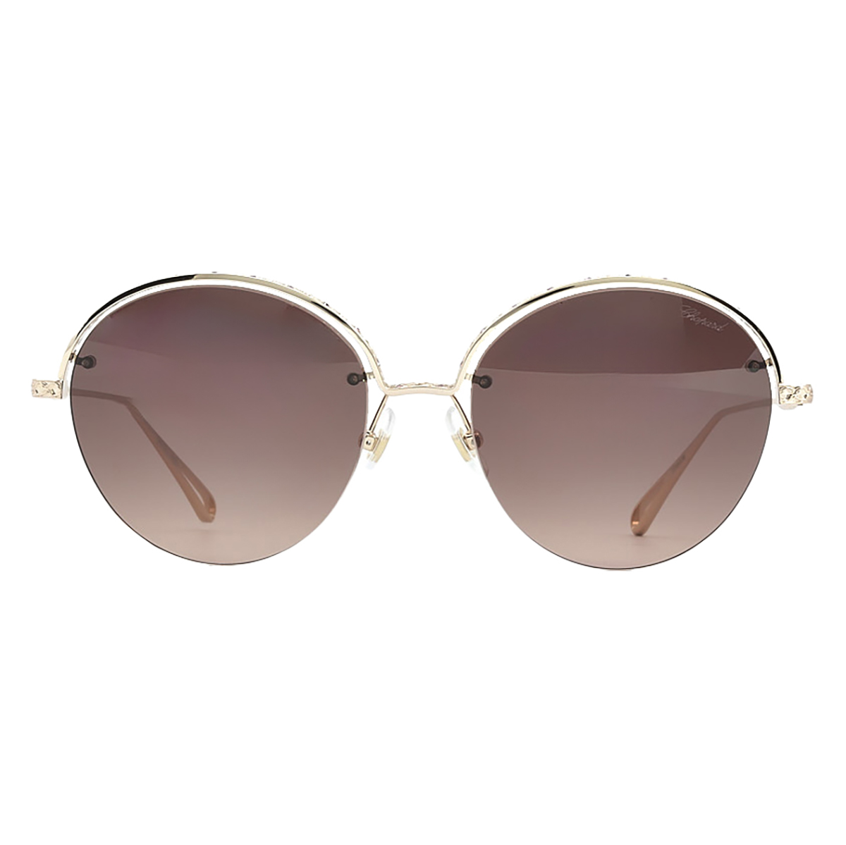 Chopard Brown Gradient Round Ladies Sunglasses SCHD46S 300Y 57 ...
