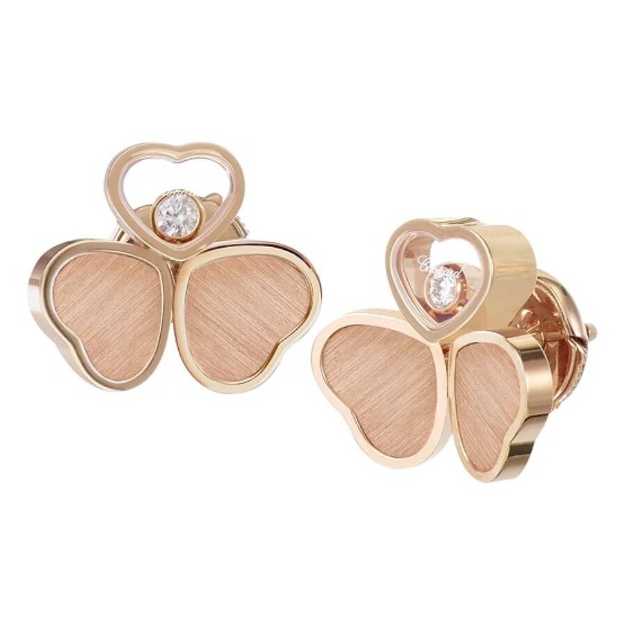 Chopard Happy Hearts Wings 18k Rose Gold 0.10 CT Diamond Earrings 83A083-5701 - Chopard, Happy ...