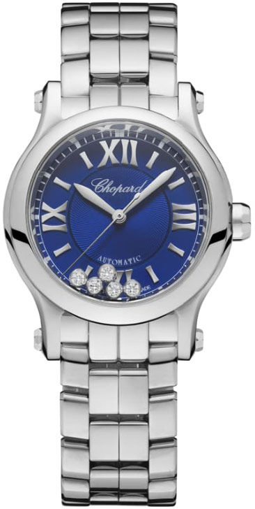 Chopard Happy Sport Automatic Blue Diamond Dial Ladies Watch 278573 ...