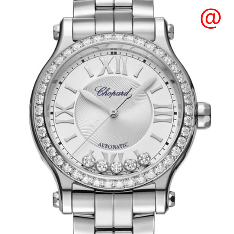 Chopard Happy Sport Automatic Chronometer Diamond Silver Dial Ladies Watch 278608-3004 - Watches ...