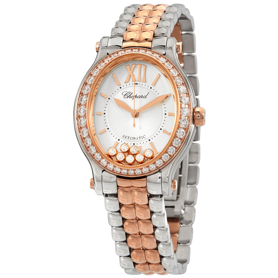 Chopard Happy Sport Automatic Diamond Silver Dial Ladies Watch 278602 ...