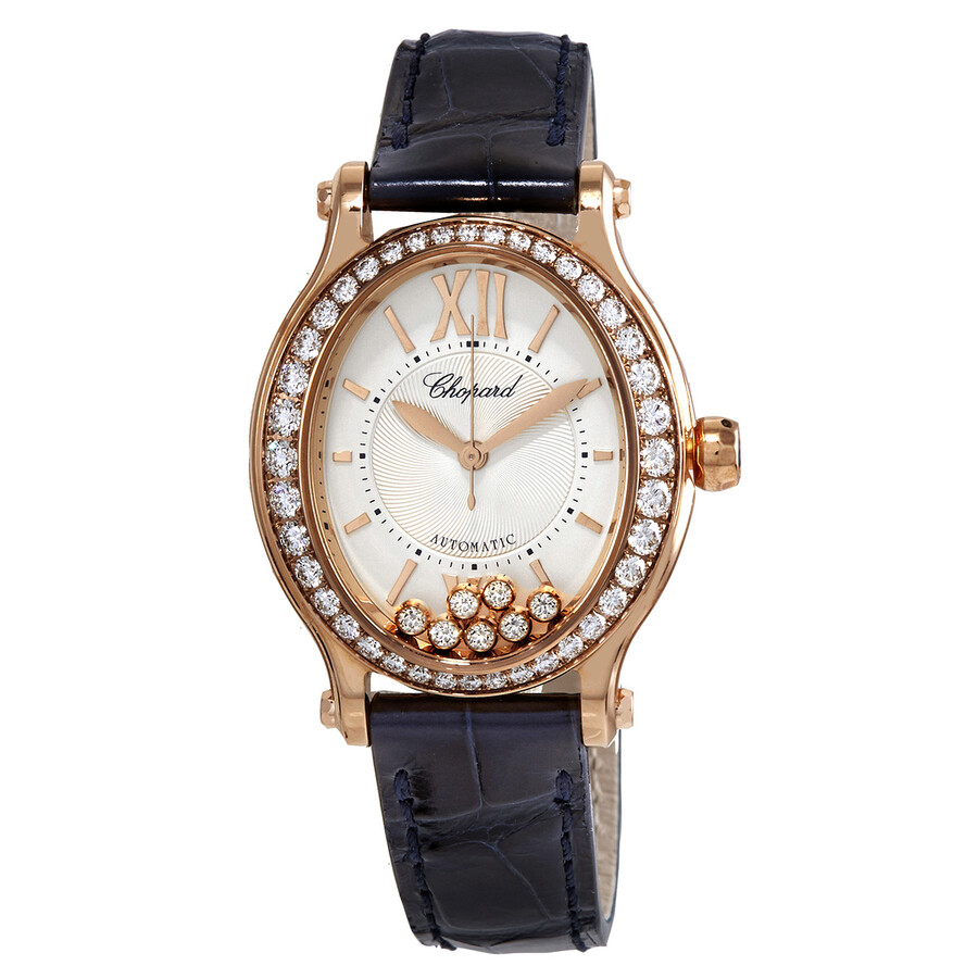 Chopard Happy Sport Oval 18kt Rose Gold Diamonds Hand Wind Ladies Watch ...