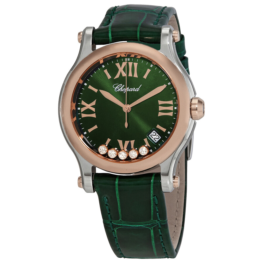 Chopard Happy Sport Quartz Green Dial Ladies Watch 278582-6005 ...