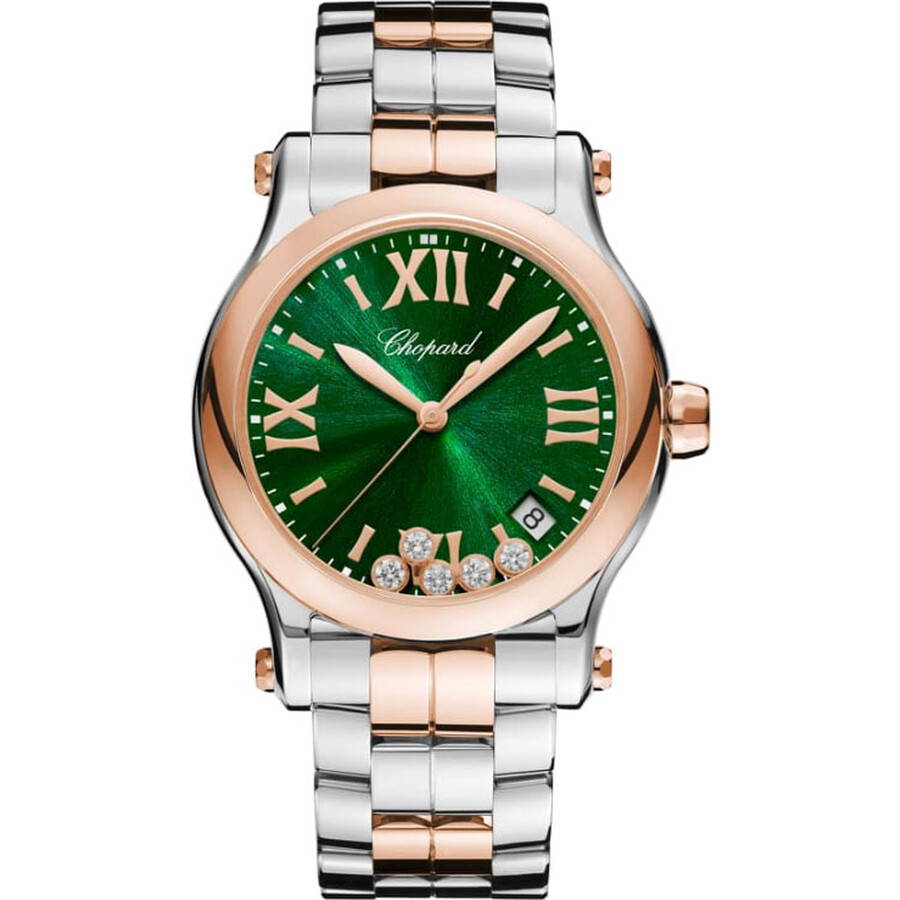 Chopard Happy Sport Quartz Green Dial Ladies Watch 278582-6006 ...