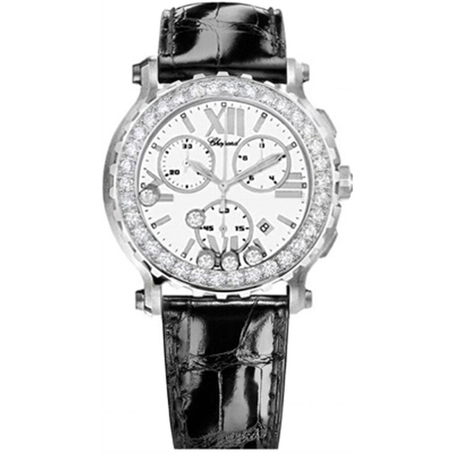 Chopard Happy Sport White Dial Chronograph Diamond Ladies Watch 288506 ...