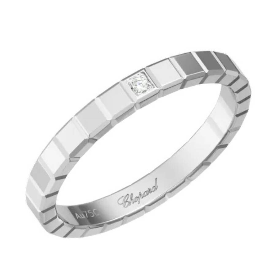 Chopard Ice Cube 18k White Gold 0.01 CT Diamond Ring, Size 59 827702-1235 - Ladies Jewelry, Ice ...