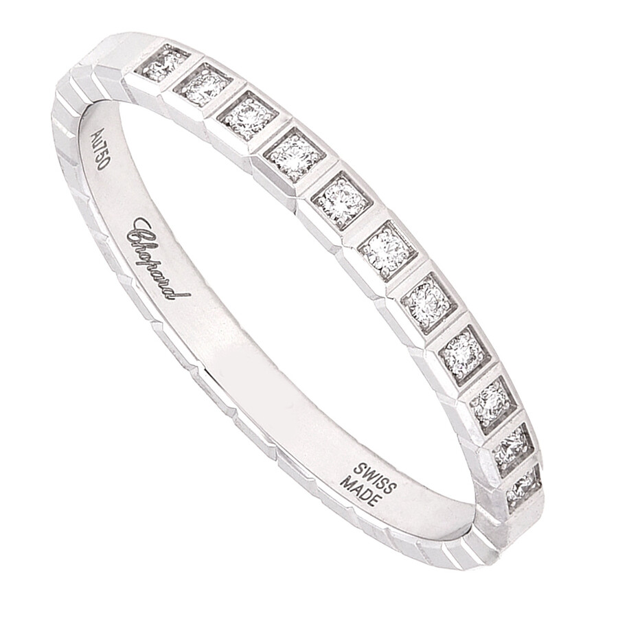 Chopard Ice Cube 18k White Gold Diamond Ring, Size 64 (US 10.75) 827702-1270 - Jewelry, Ice Cube ...
