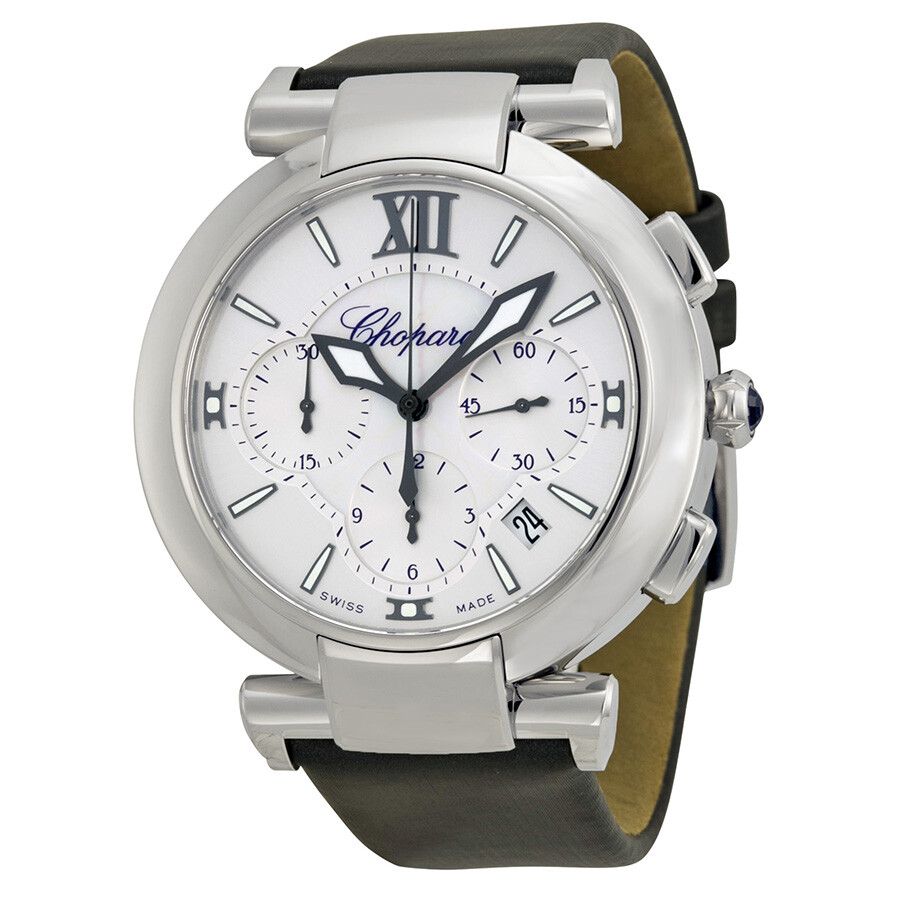 Chopard Imperiale Automatic Silver and Mother of Pearl Dial Black Satin ...