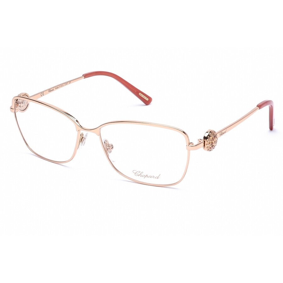 Chopard Ladies Rose Gold Tone Rectangular Eyeglass Frames VCHA94S 08FC ...