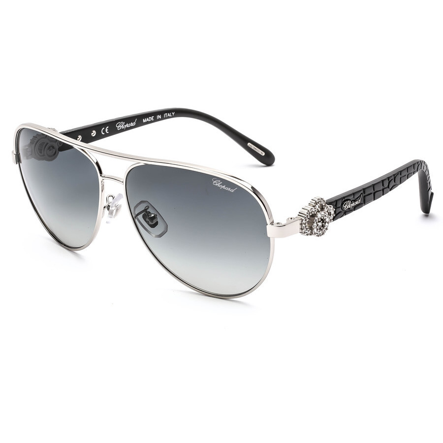 Chopard Ladies Silver Tone Round Sunglasses SCHC26S-0579-61 ...