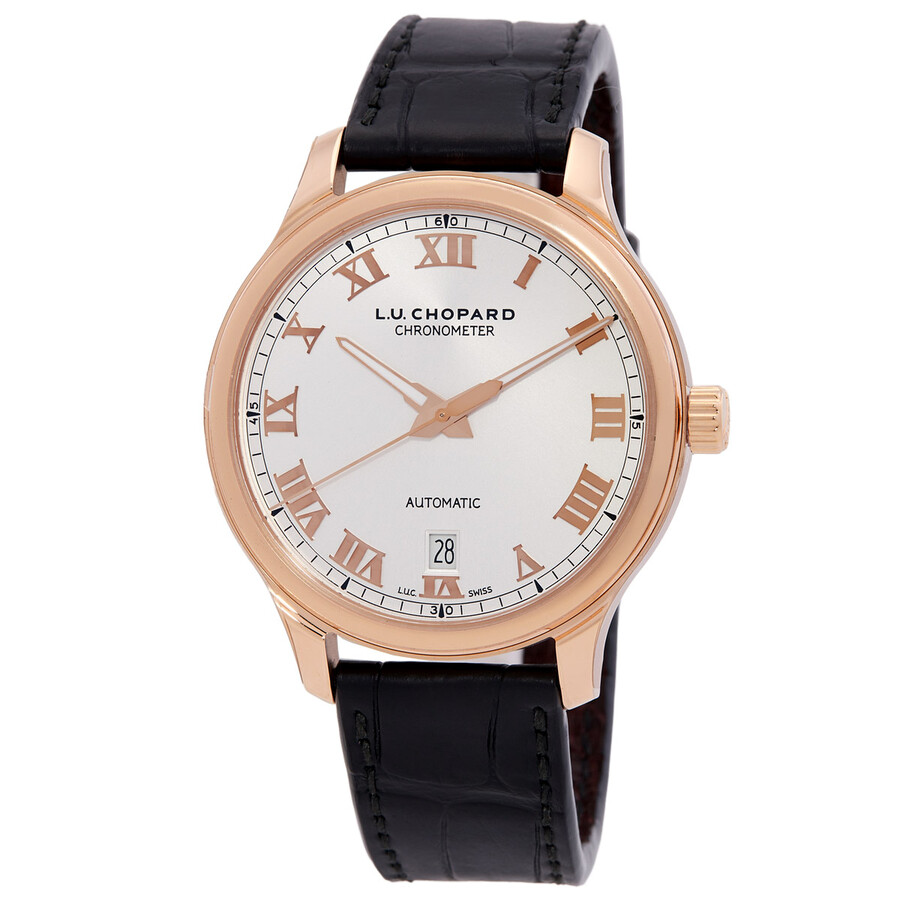 Chopard L.U.C 1937 Classic Silver Sunburst Dial 18kt Rose Gold Men's ...