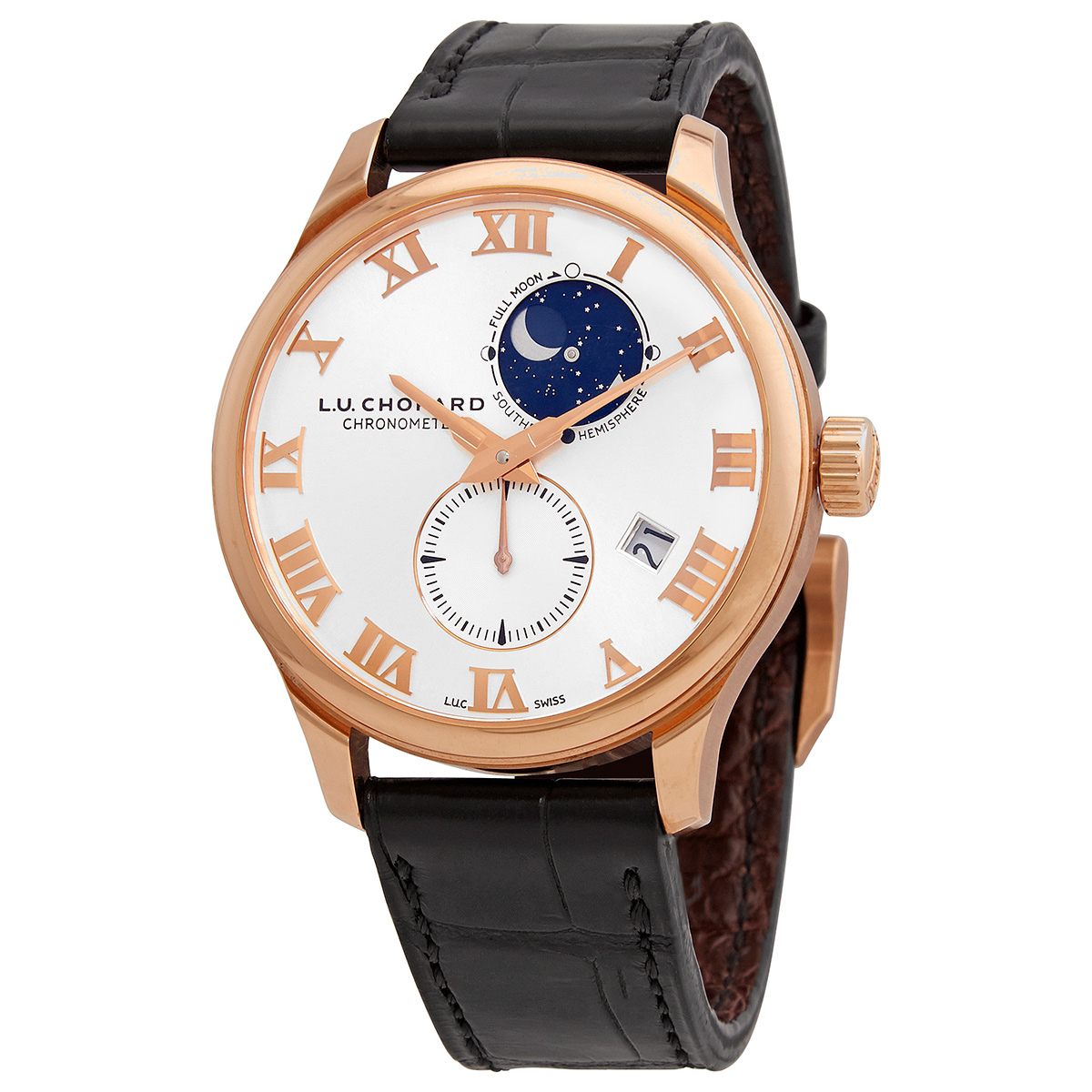Chopard L.U.C Lunar Twin Automatic Chronometer Silver Dial Men's Watch ...