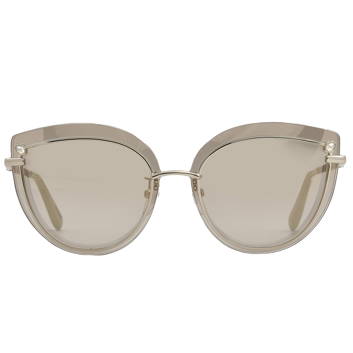 Chopard Smoke Gradient Mirror Silver Cat Eye Titanium Ladies Sunglasses ...