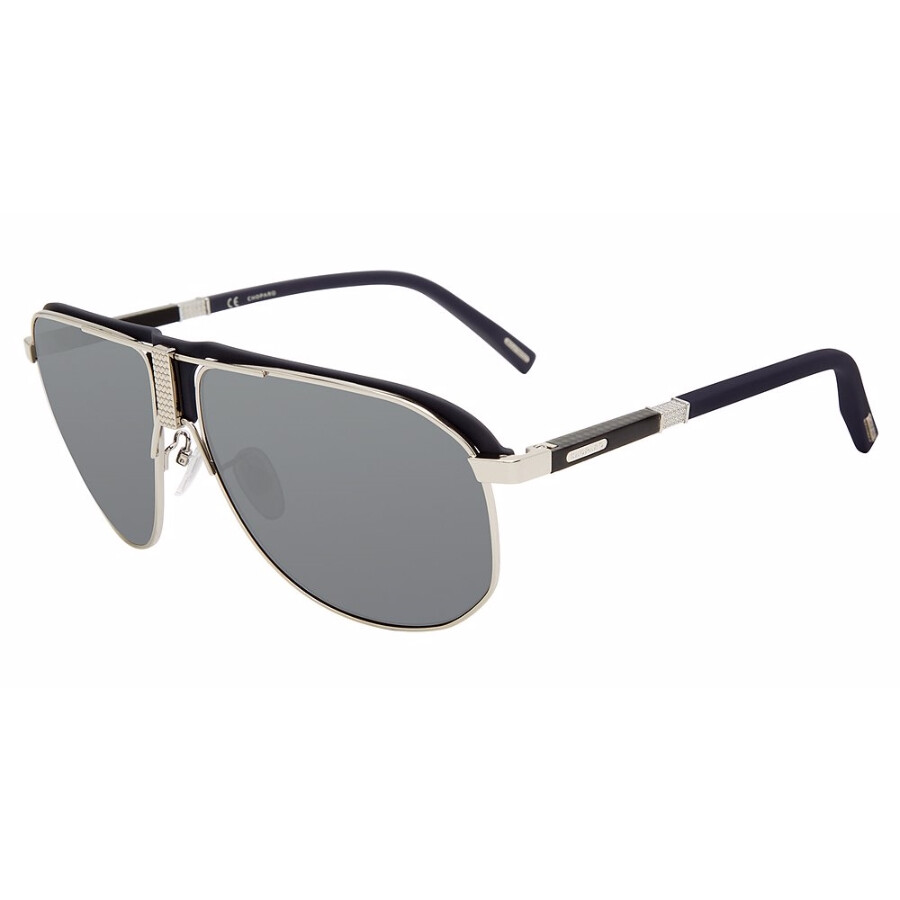 Chopard Smoke Silver Mirror Pilot Unisex Sunglasses SCHF82 579P 62 190605345061 - Sunglasses ...