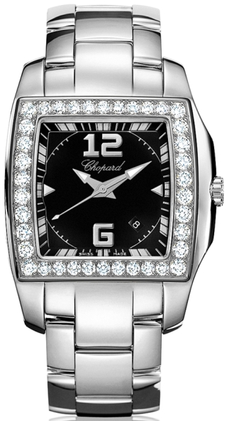 Chopard Two O Ten Black Dial Stainless Steel Ladies Watch 108464-2001 ...