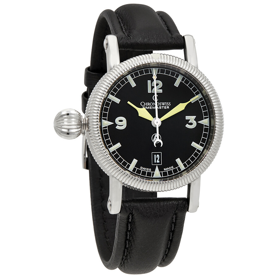 Chronoswiss TimeMaster Black Dial Automatic Men's Leather Watch CH-2833 ...