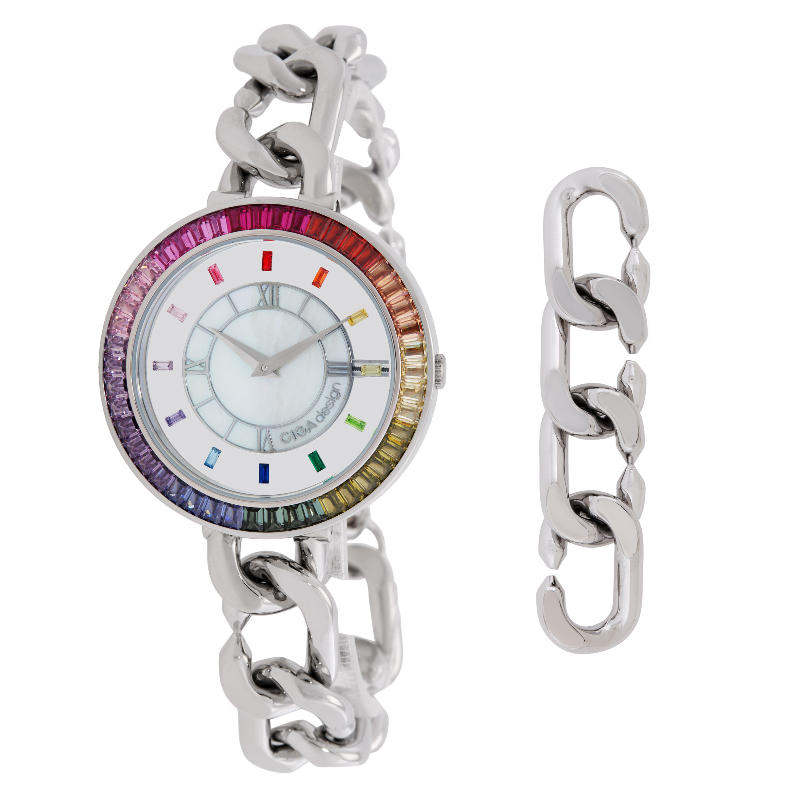 Ciga Design Sparkle Quartz Crystal White Dial Ladies Watch D022-SIRB ...