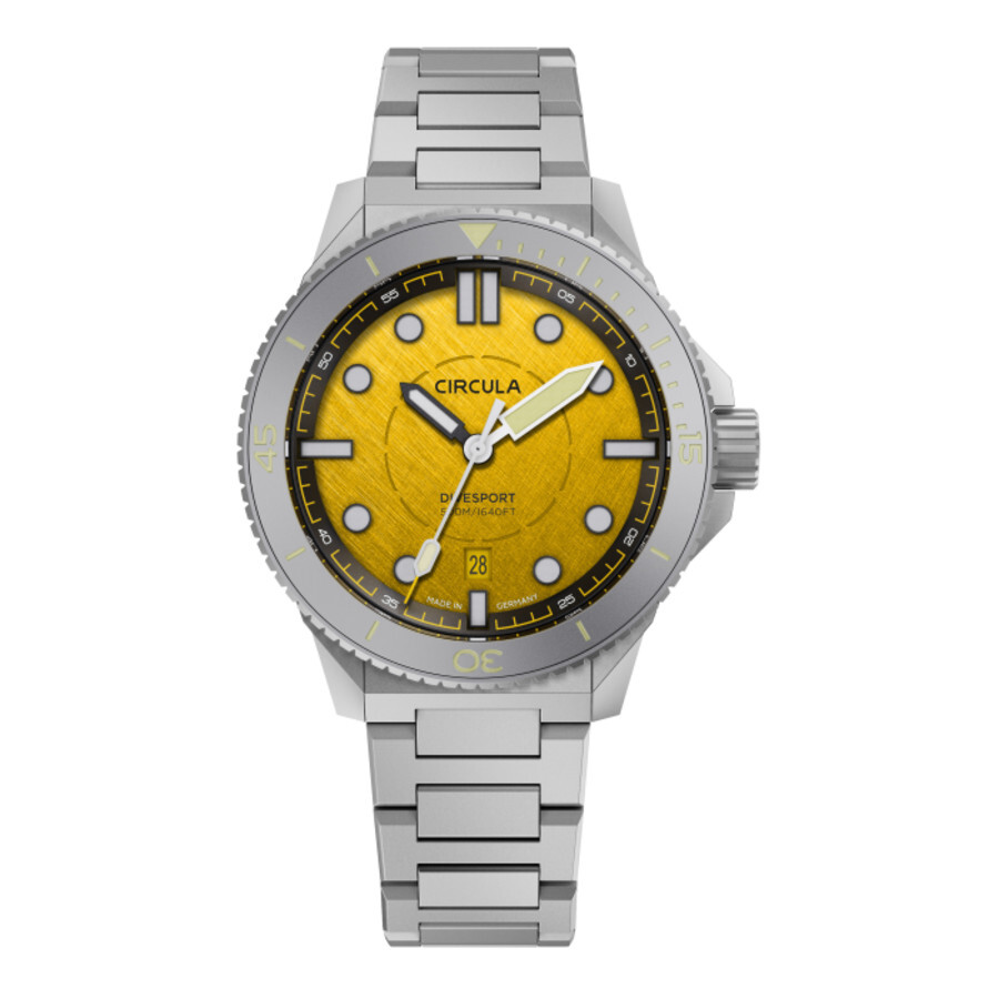 Circula Divesport Titanium Yellow Dial Men's Watch DE-TR-JT+TH-T ...