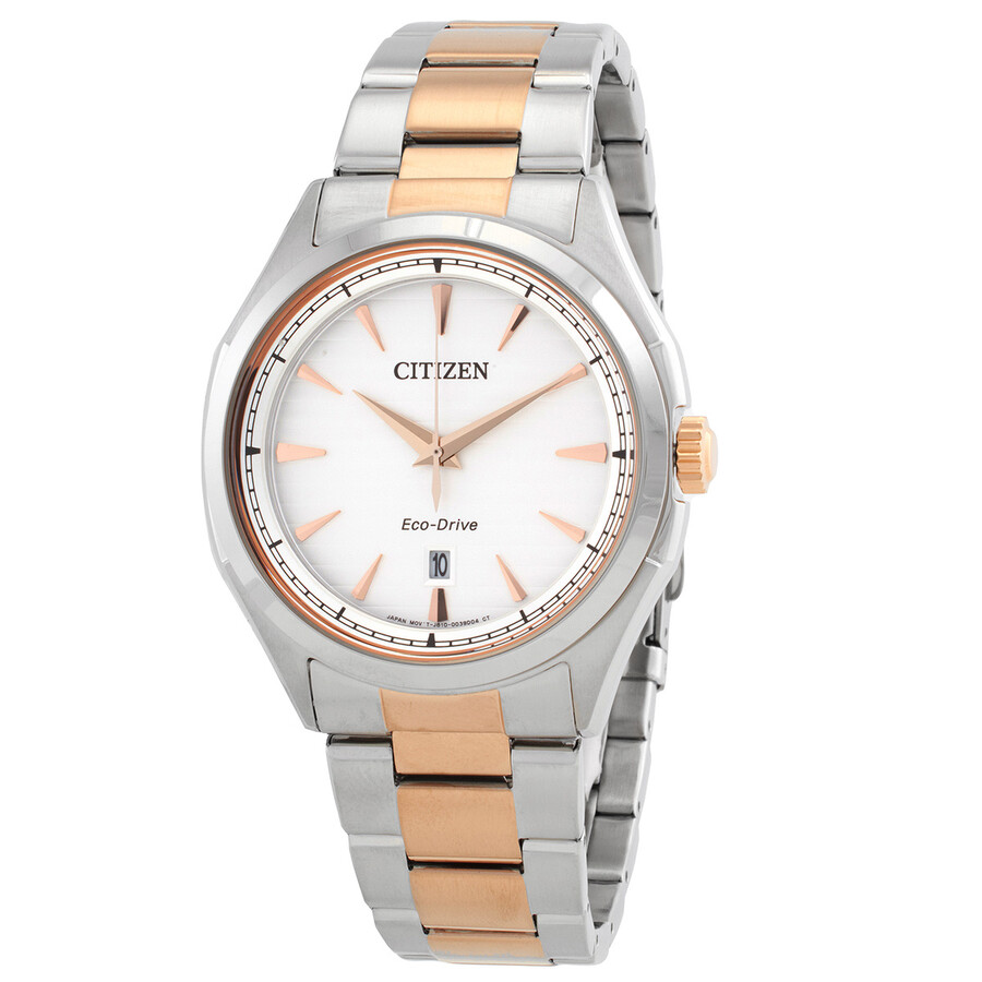 Citizen Core Eco-Drive White Dial Two-Tone Men's Watch AW1756-89A ...