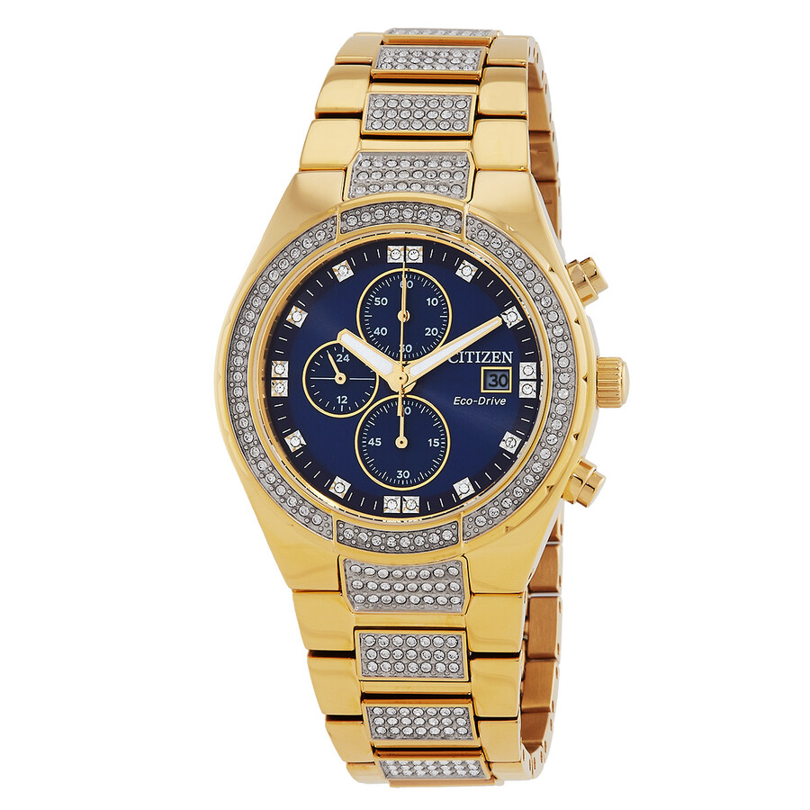 Citizen Crystal Chronograph Blue Dial Men's Watch CA0752-58L ...