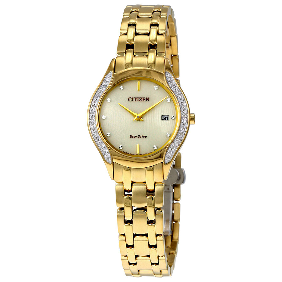 Citizen Diamond Bezel Gold-tone Stainless Steel Ladies Watch GA1062-51P ...