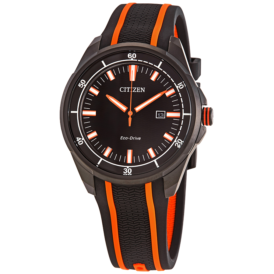 Citizen Drive Quartz Black Dial Black Rubber Men's Watch AW1608-01E ...