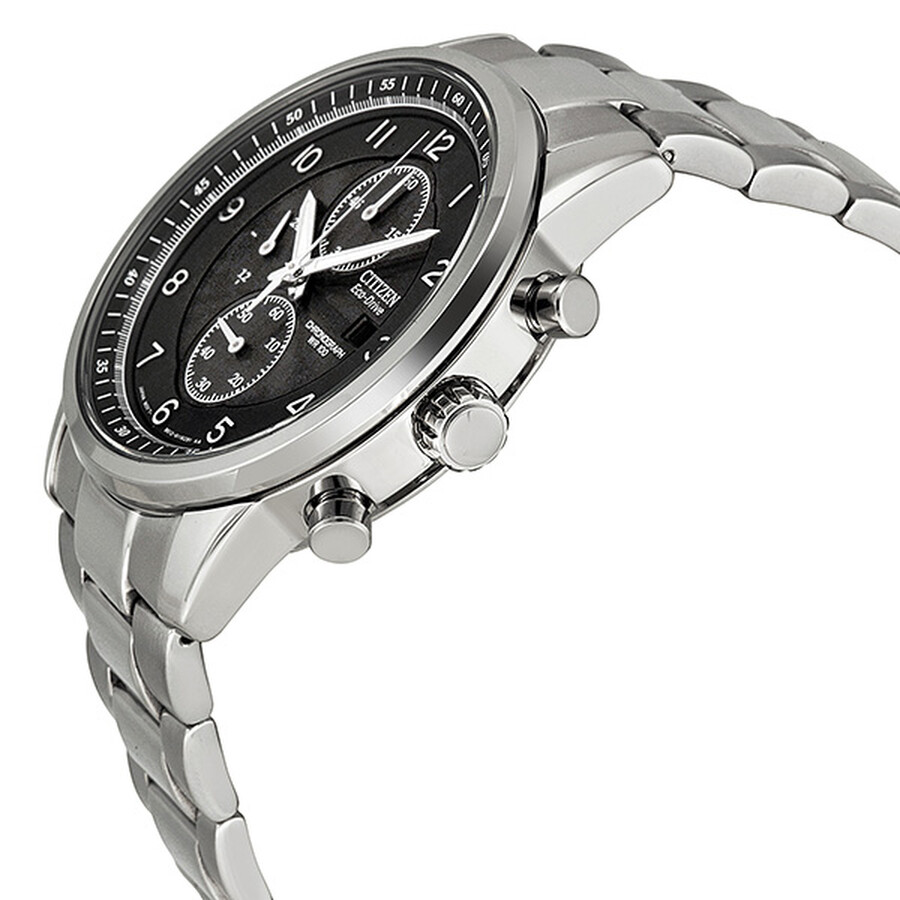 Citizen Eco-Drive Chronograph Black Dial Stainless Steel Men's Watch ...