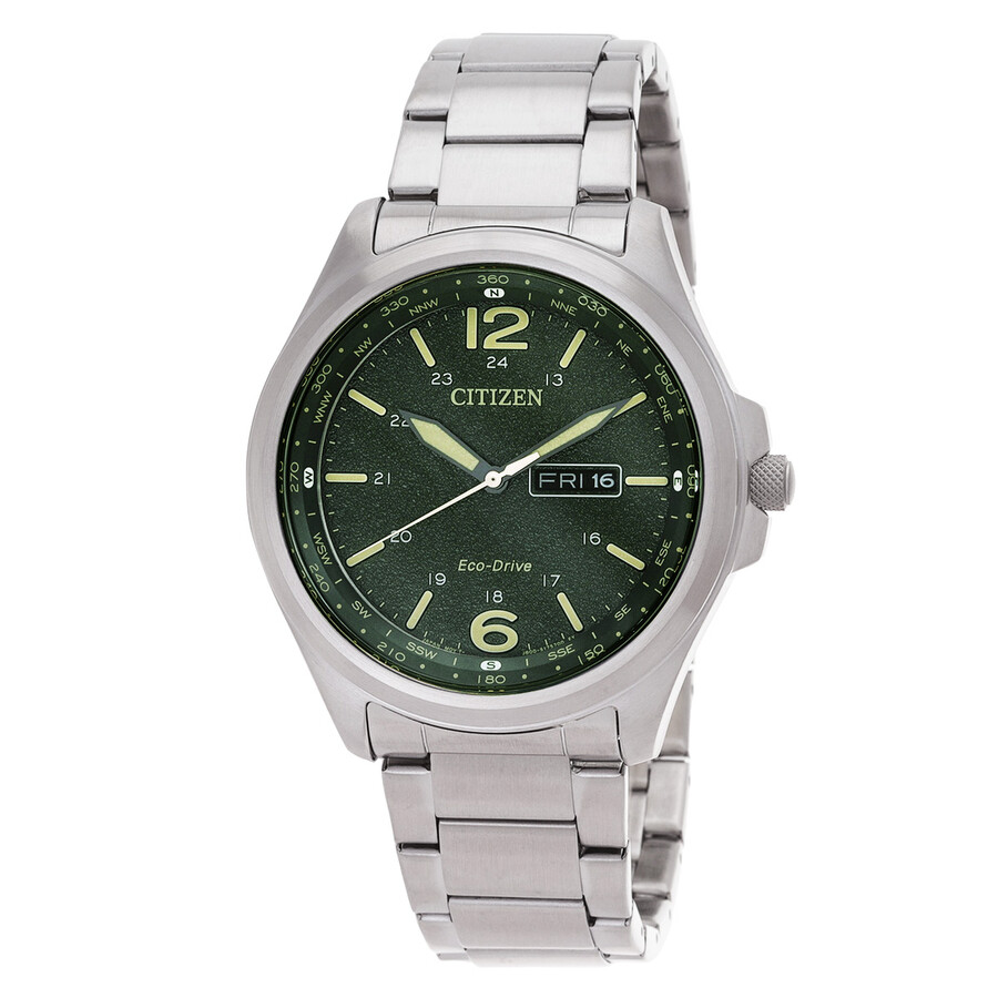 Citizen Eco-Drive Green Dial Men's Watch AW0110-82X 4974374311368 ...