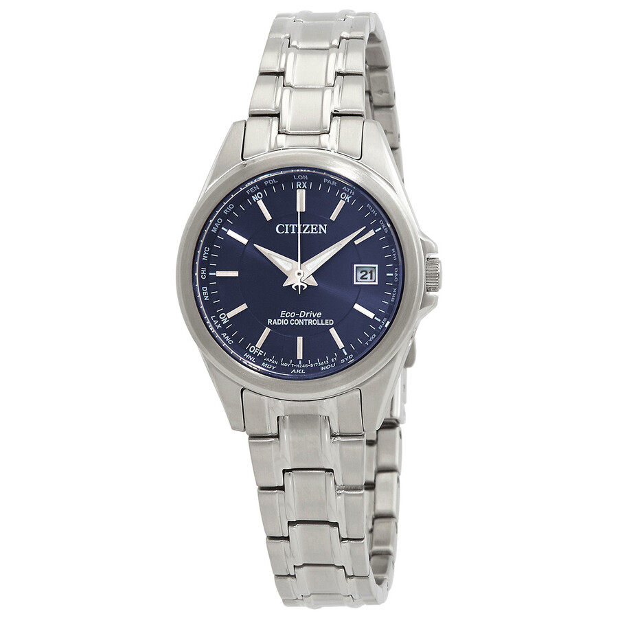 Citizen Eco-Drive Perpetual World Time Blue Dial Ladies Watch EC1180-81L 4974374306098 - Watches ...