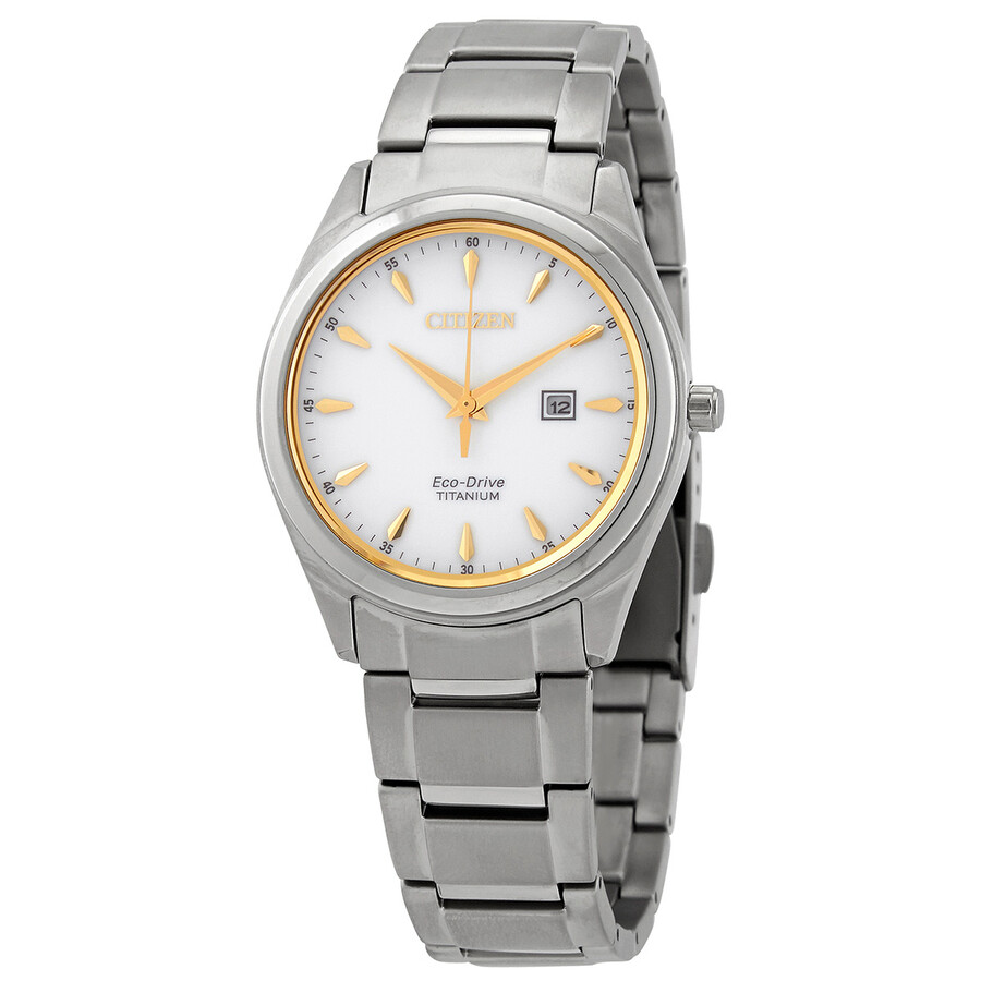 Citizen Eco-Drive White Dial Titanium Ladies Watch EW2470-87B ...