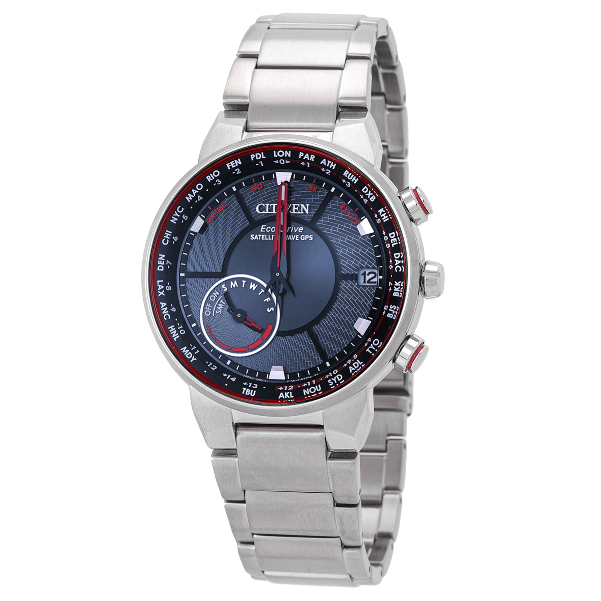 Citizen Perpetual World Time Satellite Wave Eco-Drive Black Dial Men's ...