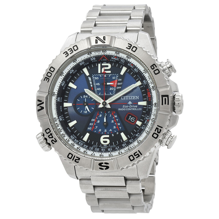 Citizen Promaster Navihawk A-T Chronograph Blue Dial Men's Watch AT8220 ...