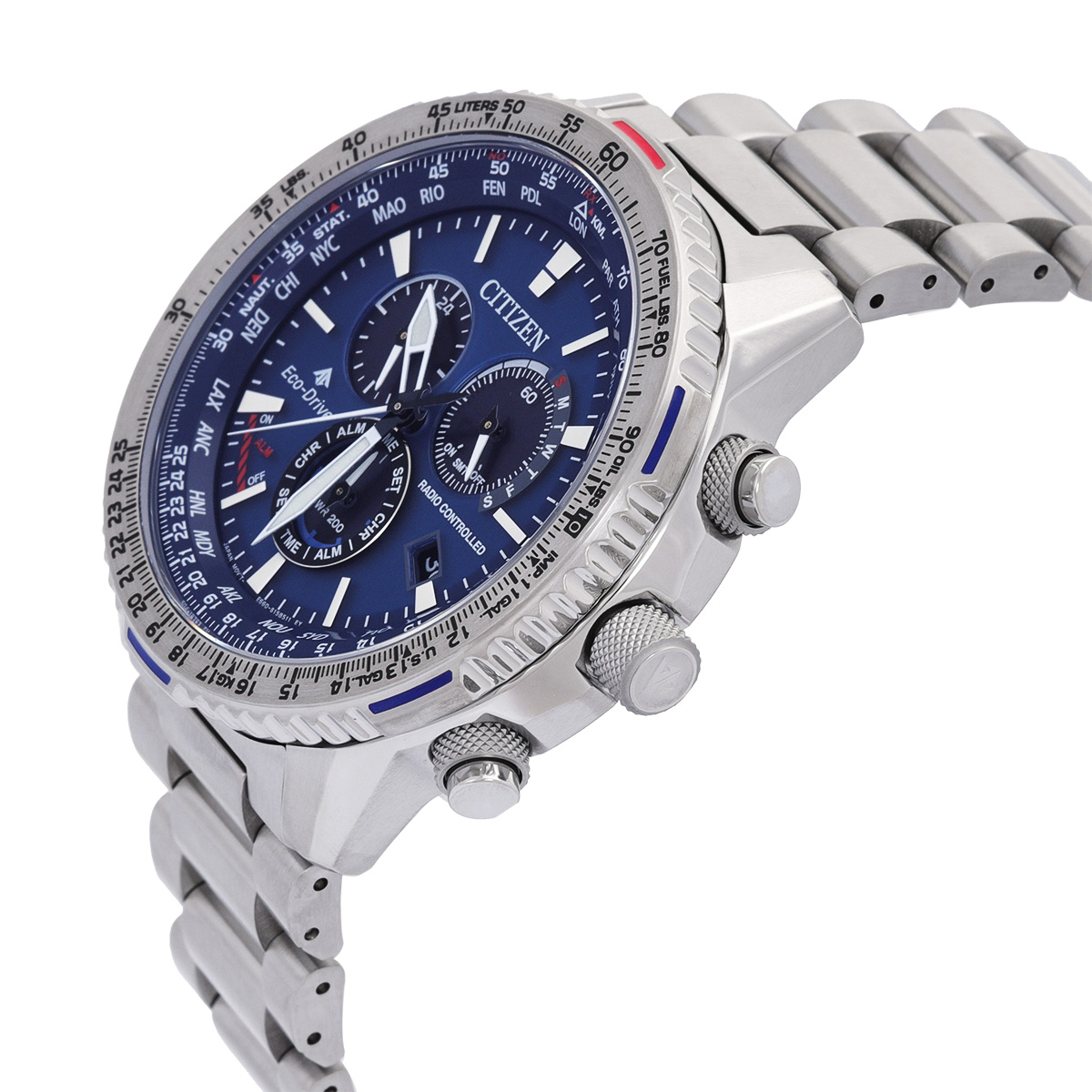 Citizen Promaster Perpetual Alarm World Time Chronograph Blue Dial Men ...