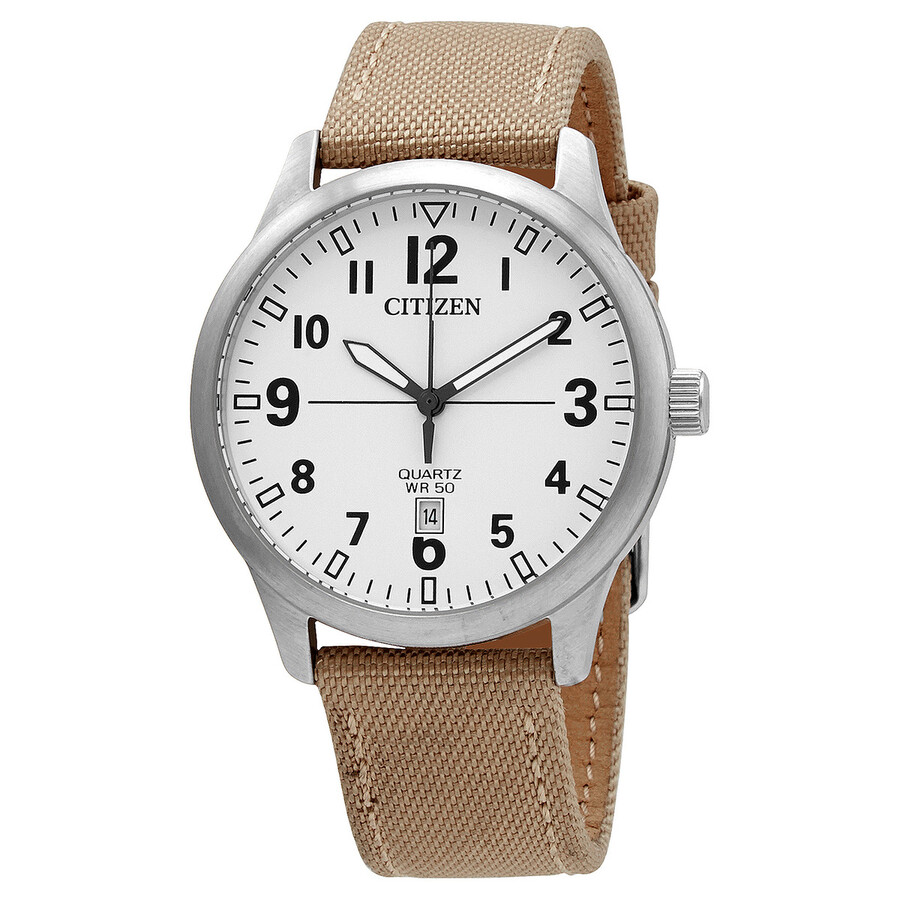 Citizen Quartz White Dial White Nylon Men's Watch BI1050-05A ...
