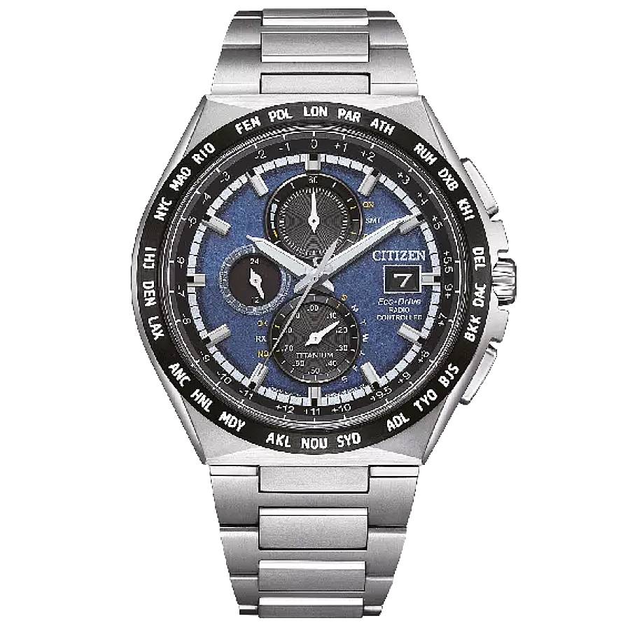 Citizen Radio-Controlled Chronograph Blue Dial Men's Watch AT8238-84L ...