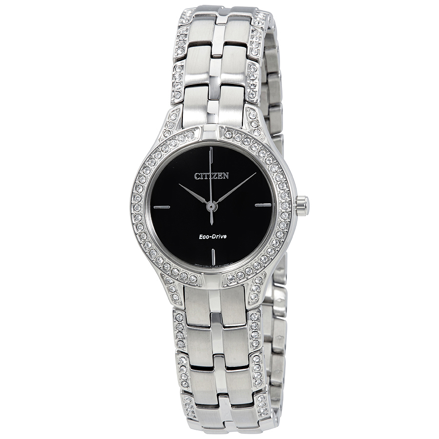 Citizen Silhouette Crystal Black Dial Ladies Watch FE2060-53E ...