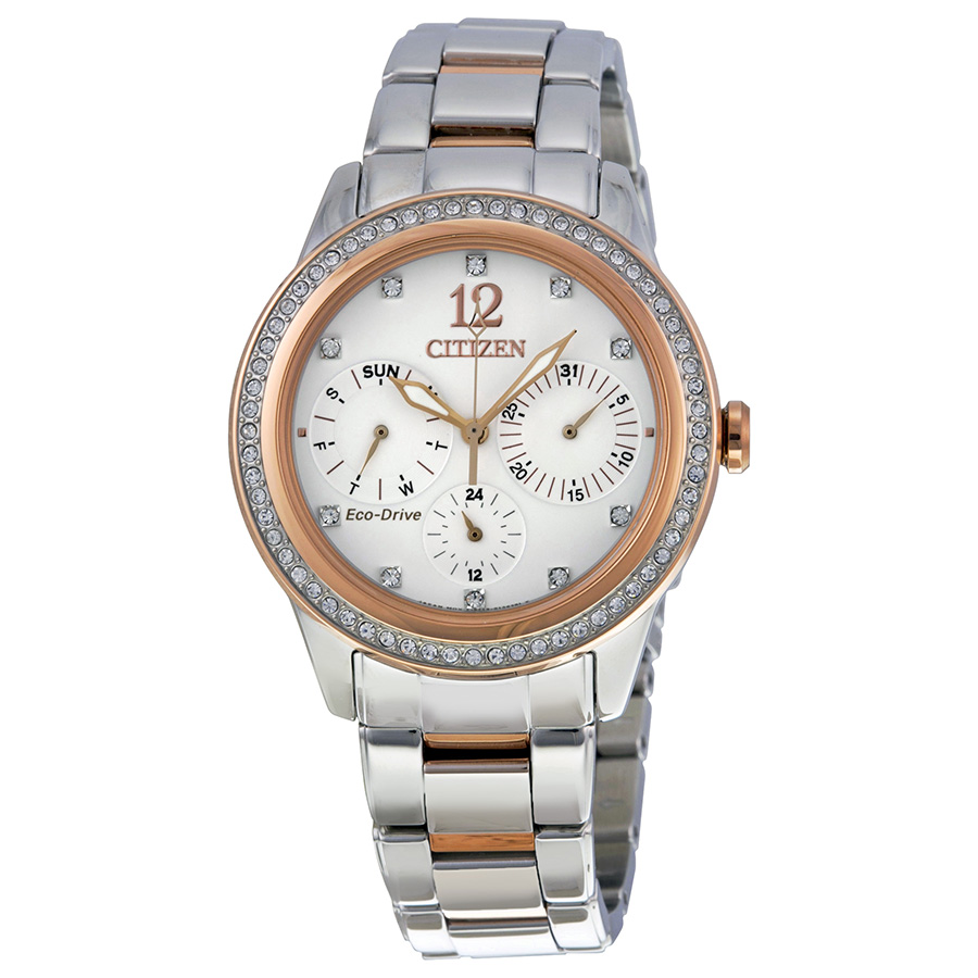 Citizen Silhouette Crystal White Dial Ladies Watch FD2016-51A ...