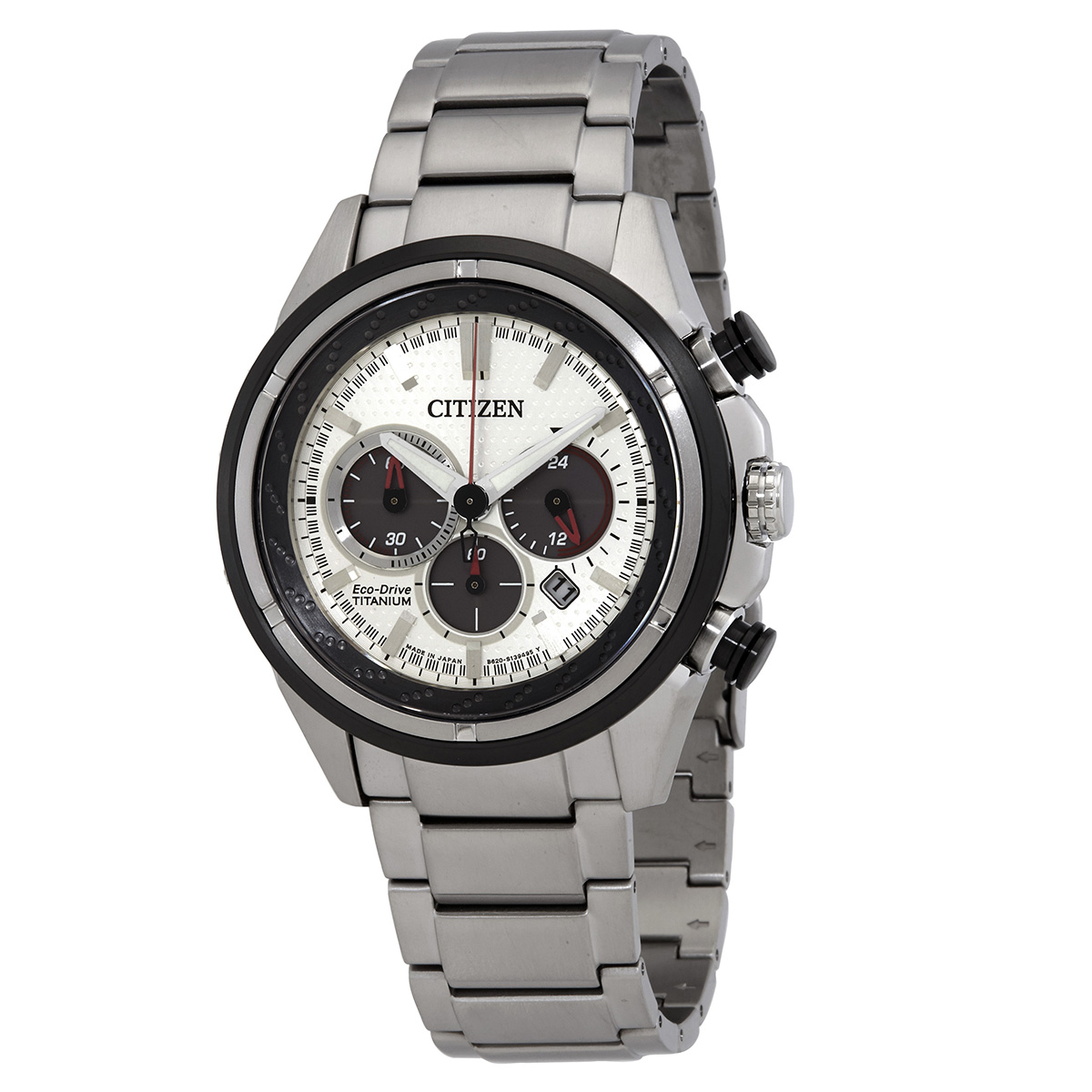 Citizen Silver Dial Eco-Drive Super Titanium Chronograph Watch CA4241 ...