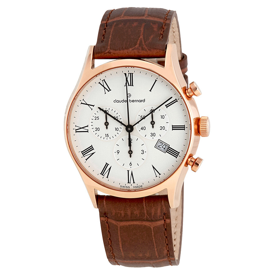 Claude Bernard Classic Chronograph Silver Dial Men's Watch 10218 37R BR ...
