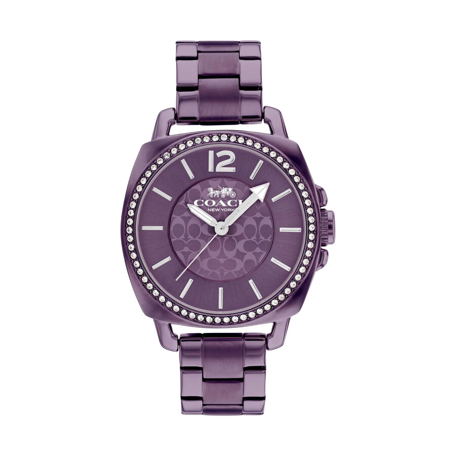 Coach Boyfriend Quartz Crystal Purple Dial Ladies Watch 14503983 ...