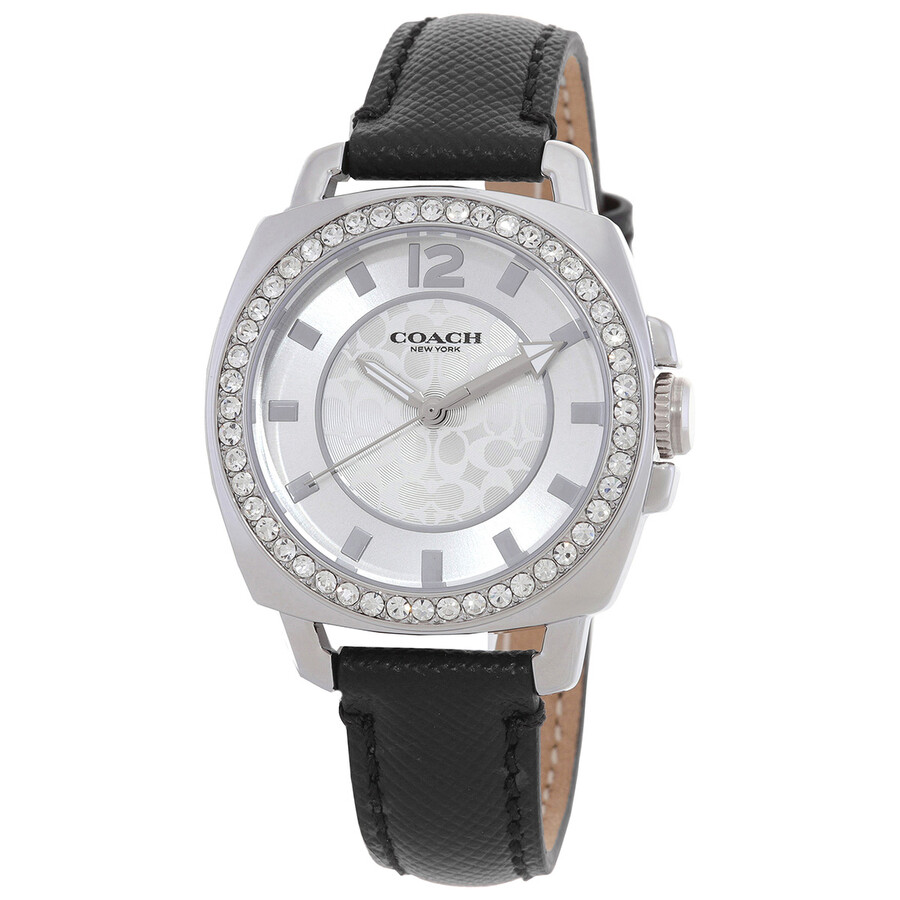 Coach Boyfriend Quartz Crystal Silver Dial Ladies Watch 14503152 ...