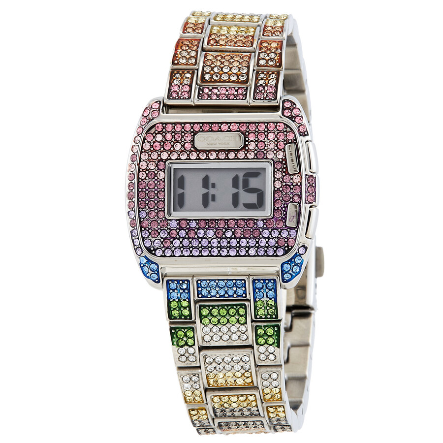 Coach Darcy Rainbow Crystal Accent Quartz Digital Ladies Watch 14504133 - Watches, Darcy - Jomashop