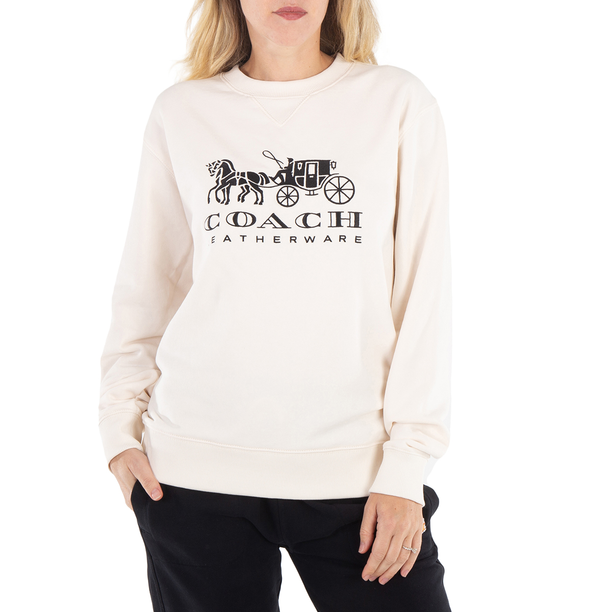 Coach Horse And Carriage Print Cotton Sweatshirt, Size Large CL793 CHK ...