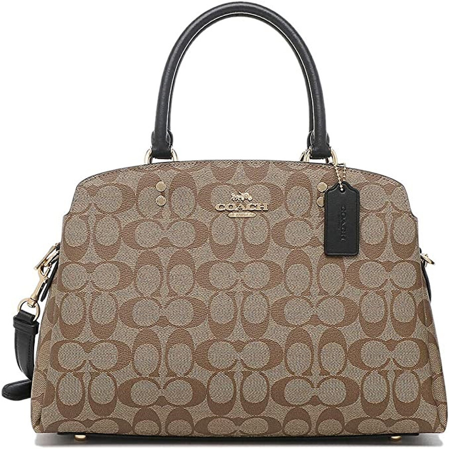 Coach Ladies Signature Canvas Lillie Carryall - Gold/Khaki/Amazon Green ...