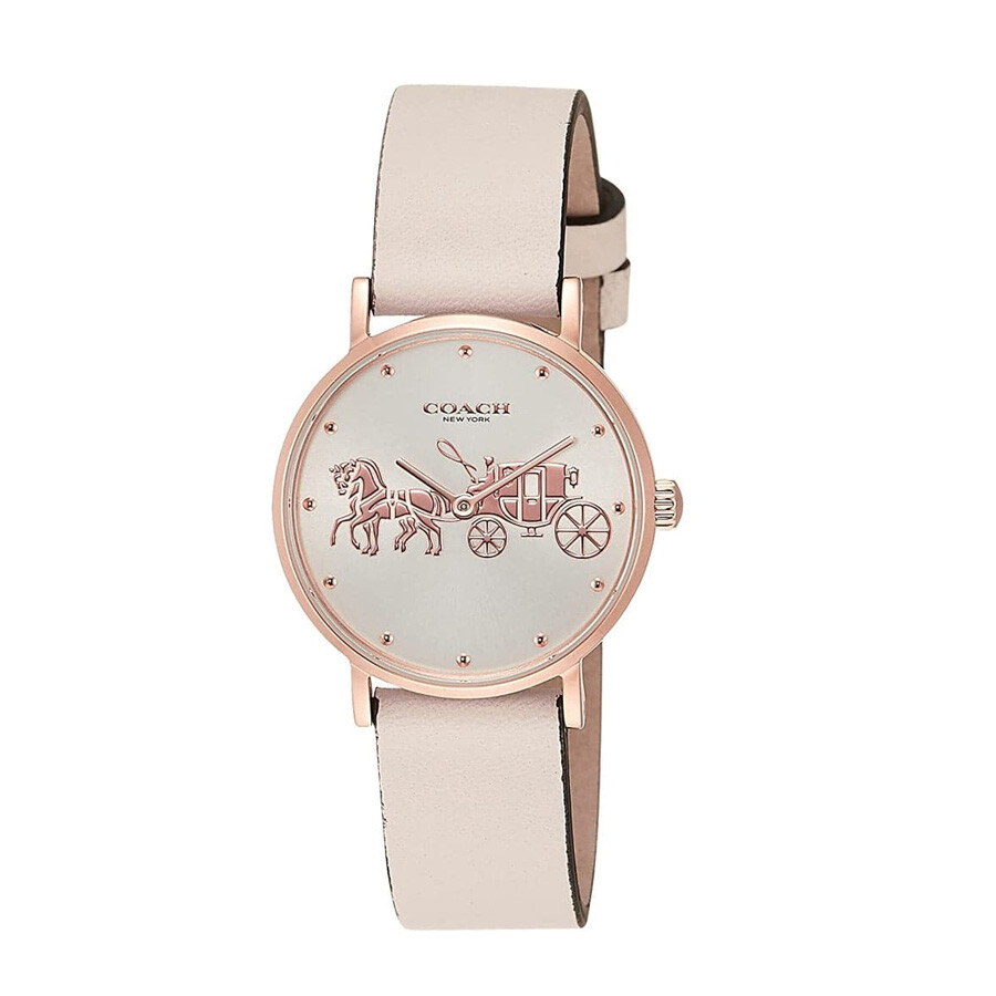 Coach Perry Ladies Chalk Leather Strap Watch 14503796 - Watches, Perry ...