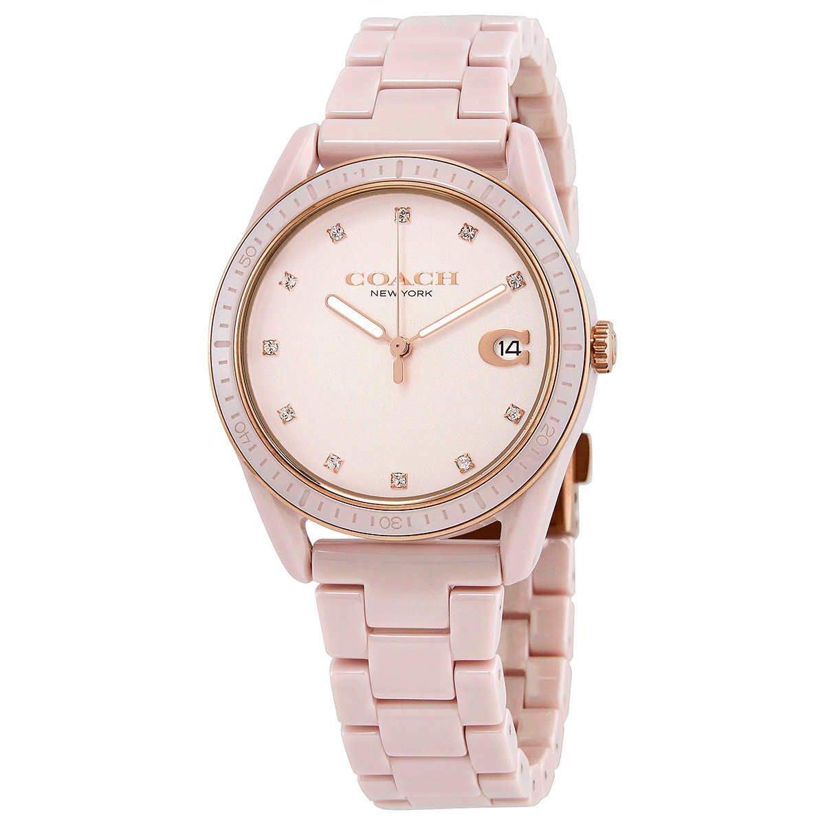 Coach Preston Quartz Crystal Blush Pink Dial Ladies Watch 14503264 ...