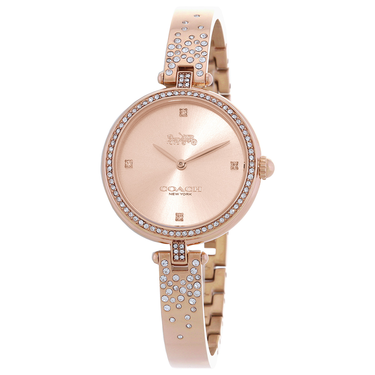 Coach Quartz Crystal Rose Gold Dial Ladies Watch 14503651 7613272408455 ...