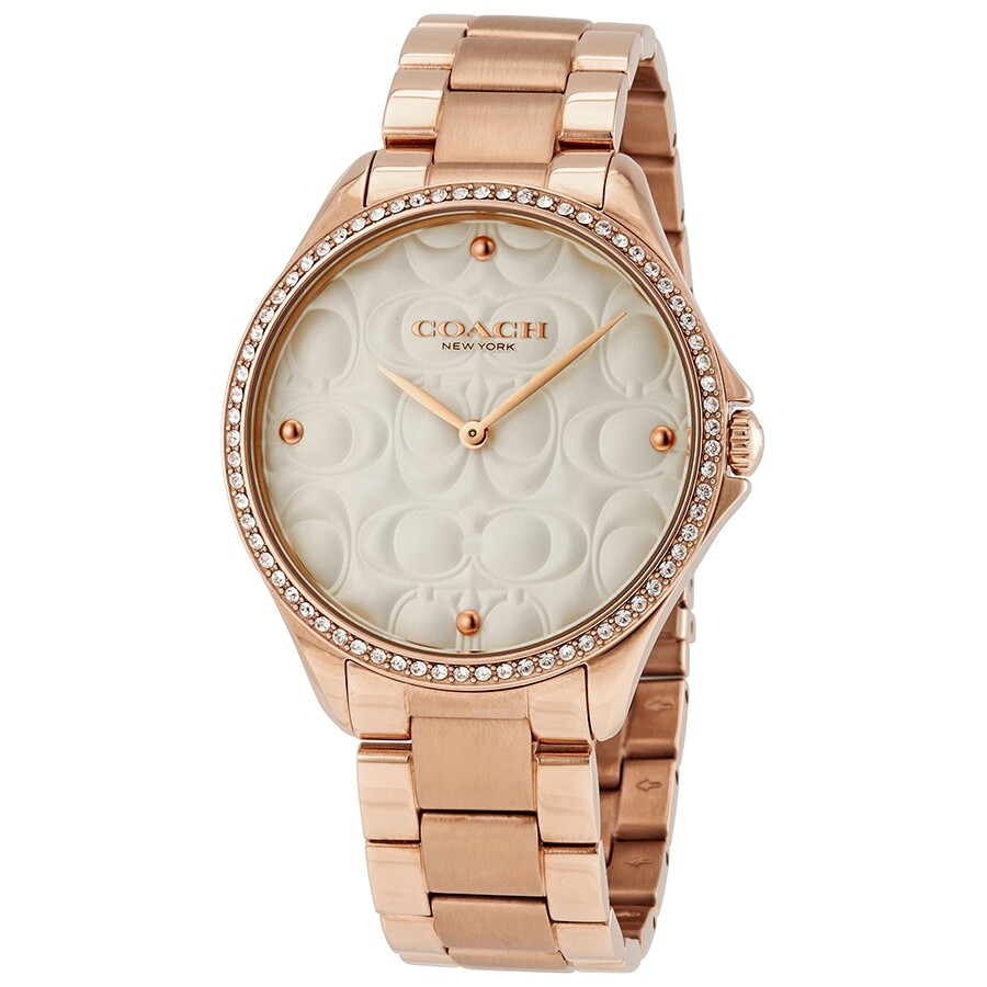 Coach Signature C Crystal Silver White Dial Ladies Watch 14503068 ...